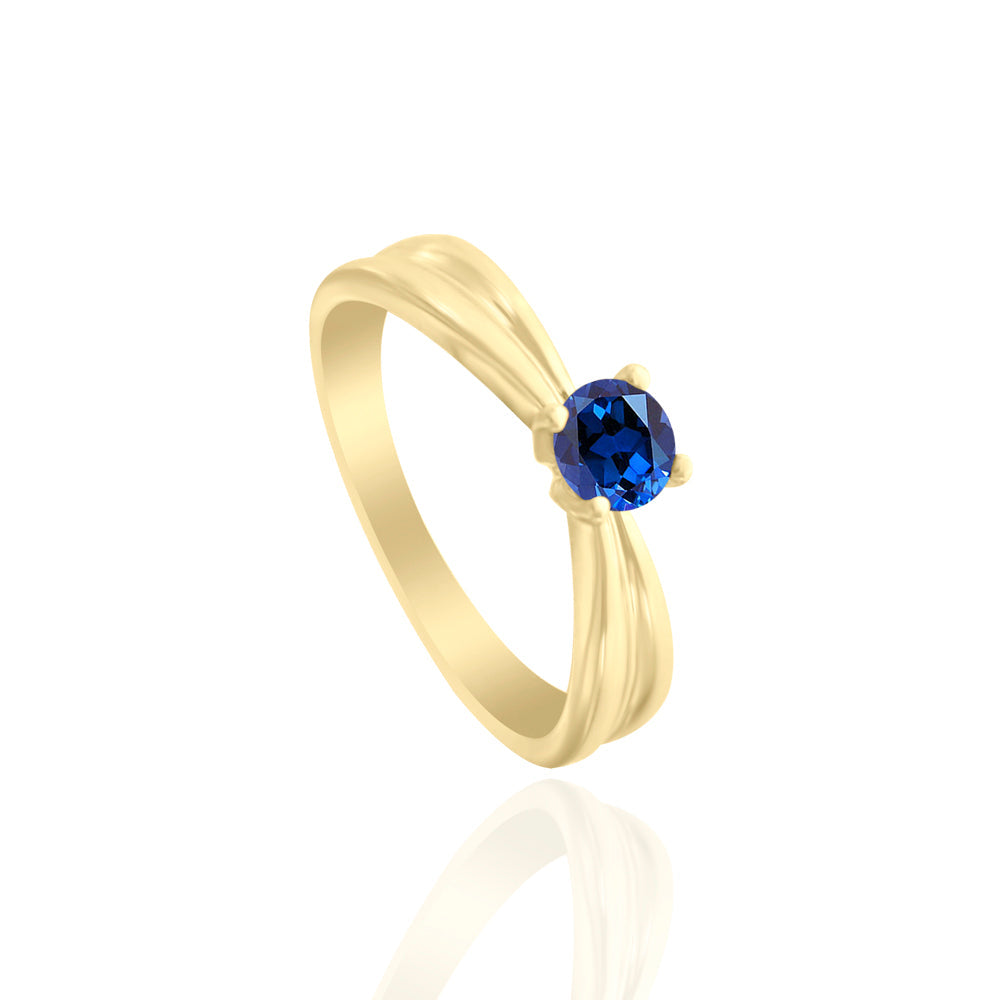Anillo Lua En Oro Amarillo De 14K Con Zafiro BVCAN3-207-Z – Guvier
