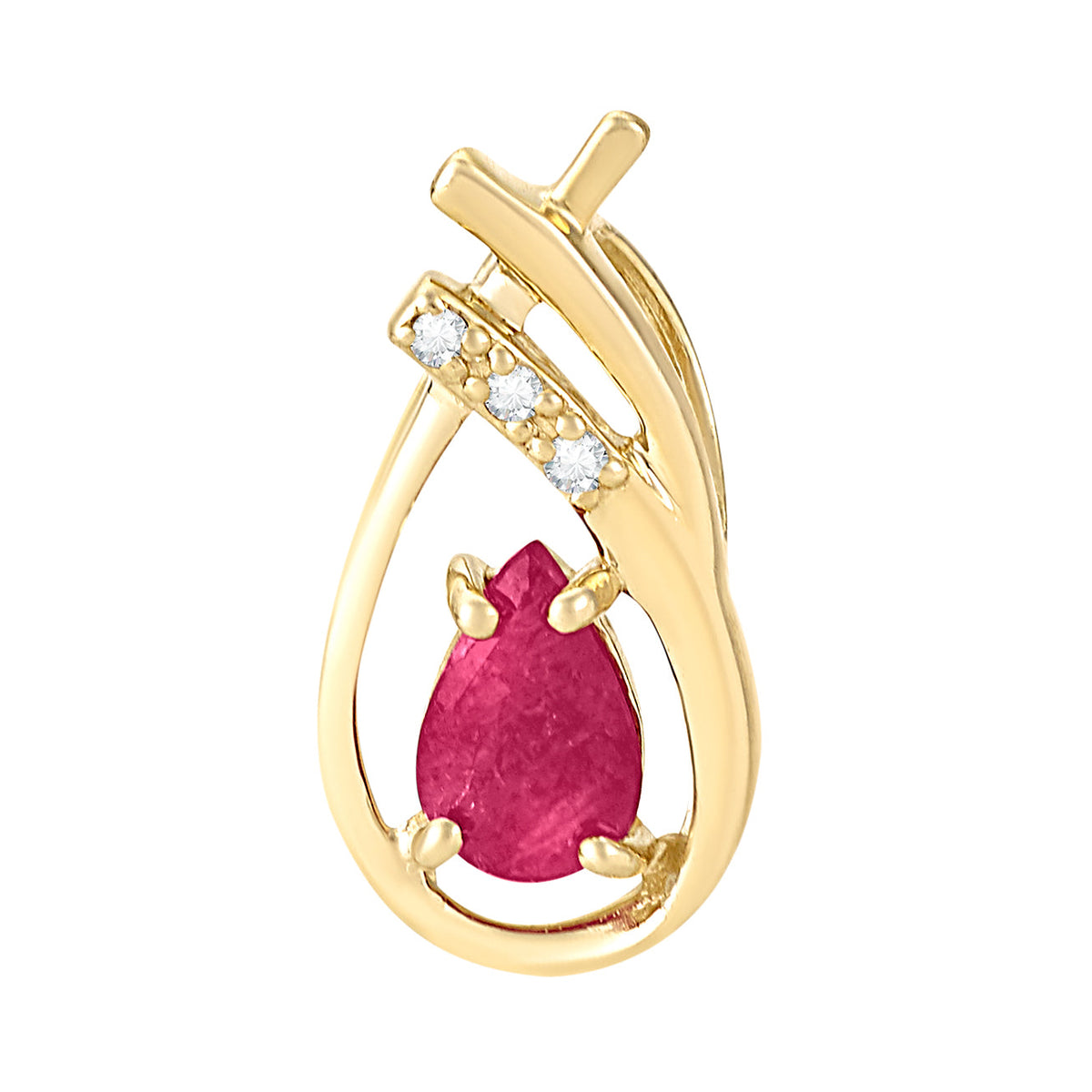 Dije Oro 14K Con Diamante Y Rubi AE302 – Guvier