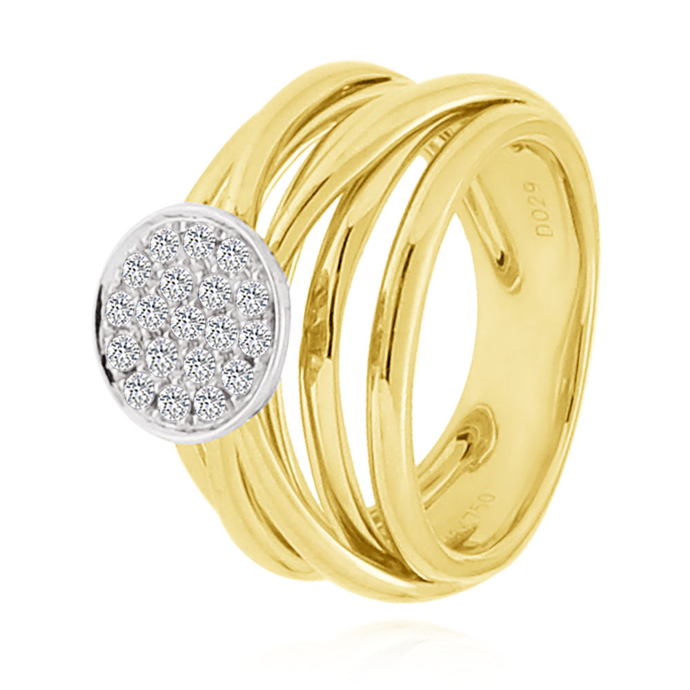 Anillo Oro Bicolor 18K Con Diamante RY302 – Guvier