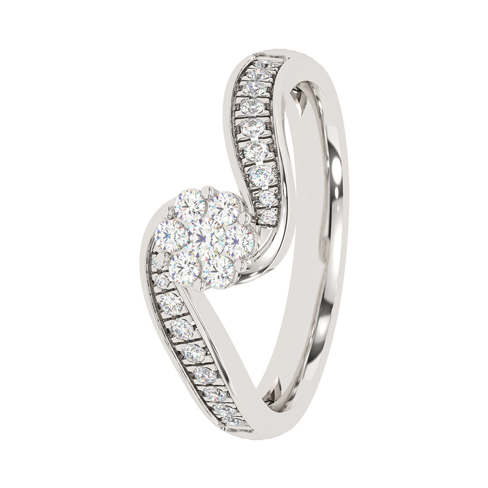 Anillo De Compromiso Tu Y Yo En Oro Blanco De 14K Con Diamante SDPRF-0 ...