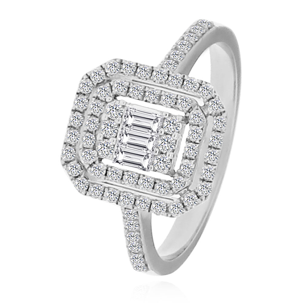 Anillo Oro Bco 14K Con Dte SP142 – Guvier