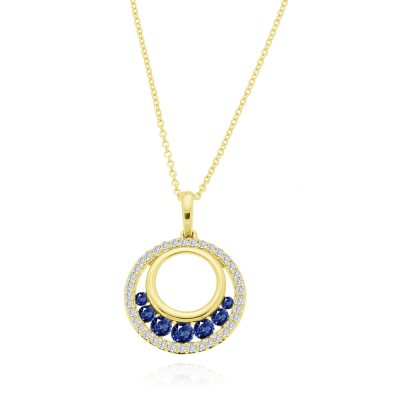 Dije Con Cadena Zafiro y Diamante – Guvier