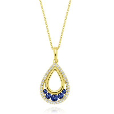 Dije Con Cadena Zafiro y Diamante – Guvier