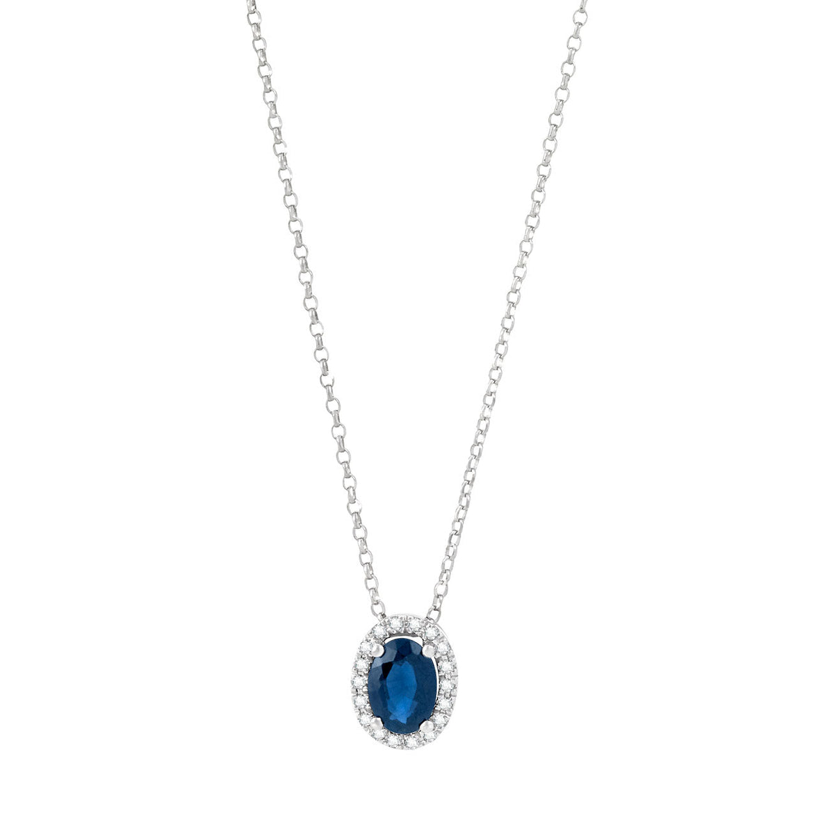 Dije Con Cadena 14K Con Diamante Y Zafiro BL152 – Guvier